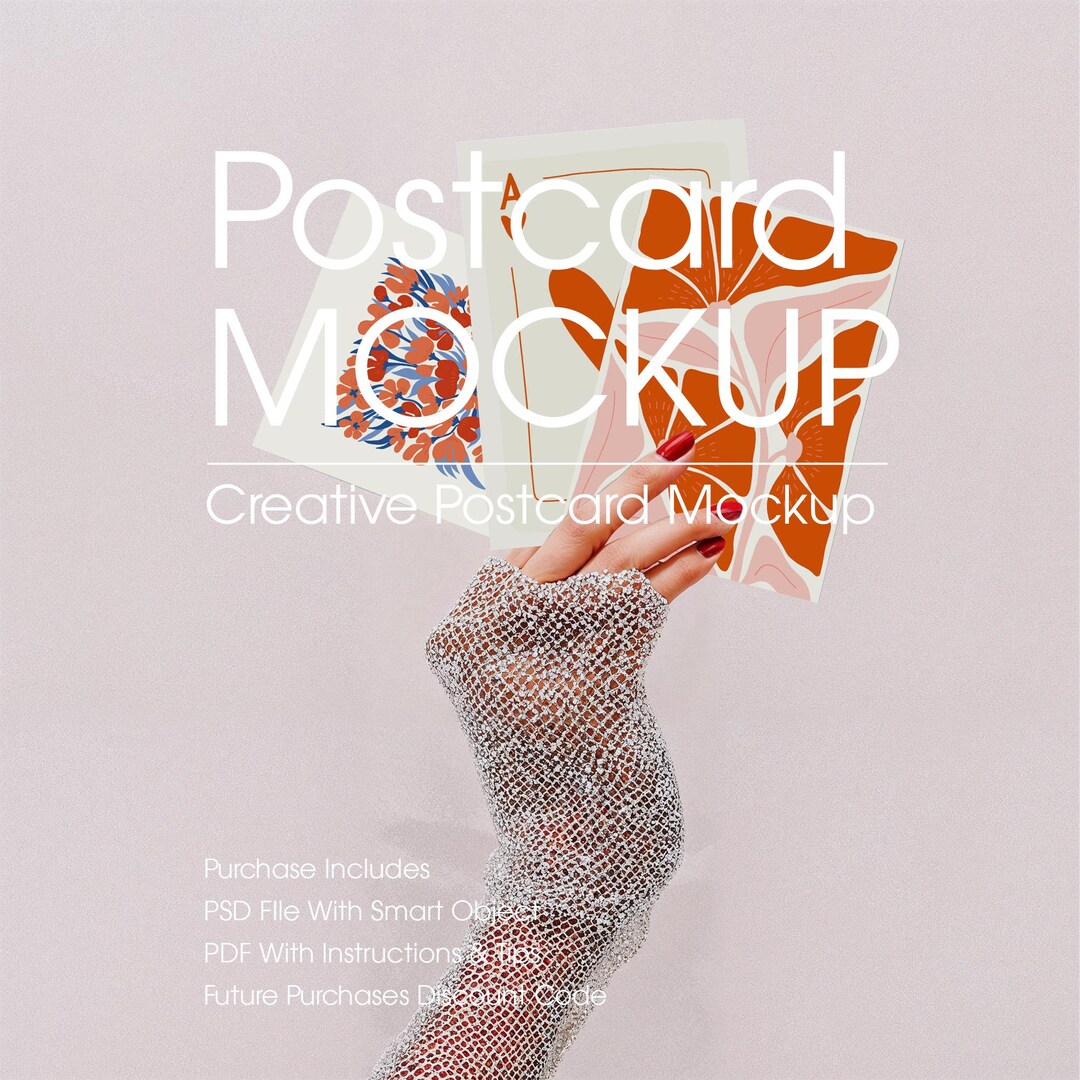 Poster Closeup Mockup, Postcards Mockup, A4 Postcards, Multiple ...