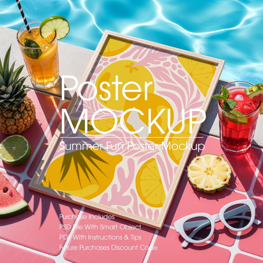 Summer Poster Frame Mockup, Colorful Art (digital Download) - Etsy