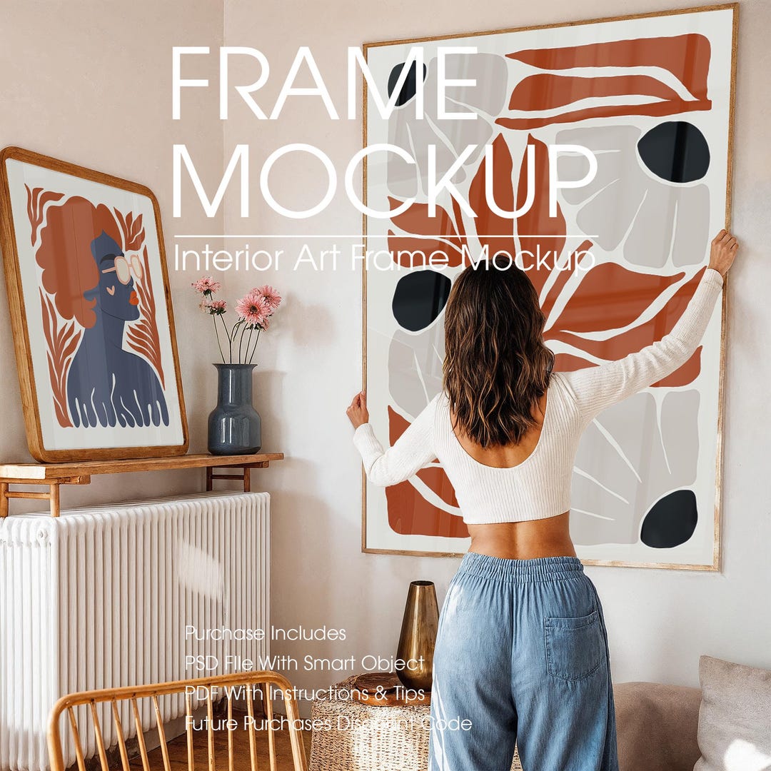 Multiple 2 Frame Mockups, Gallery Wall Mockup, Multiple Poster Mockups ...