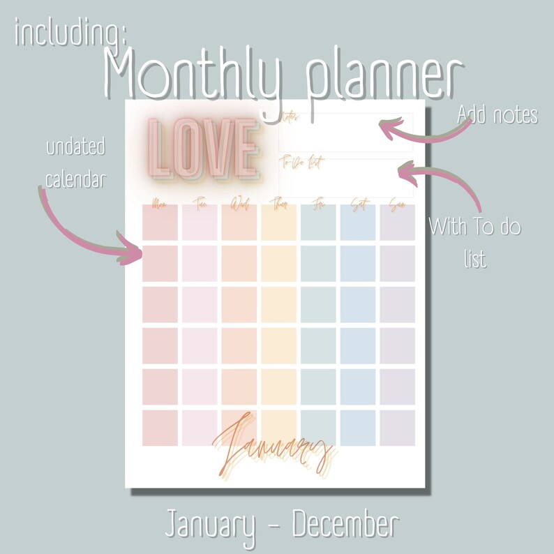 Printable Digital Study Planner Love LGBTQ Rainbow Pride - Etsy