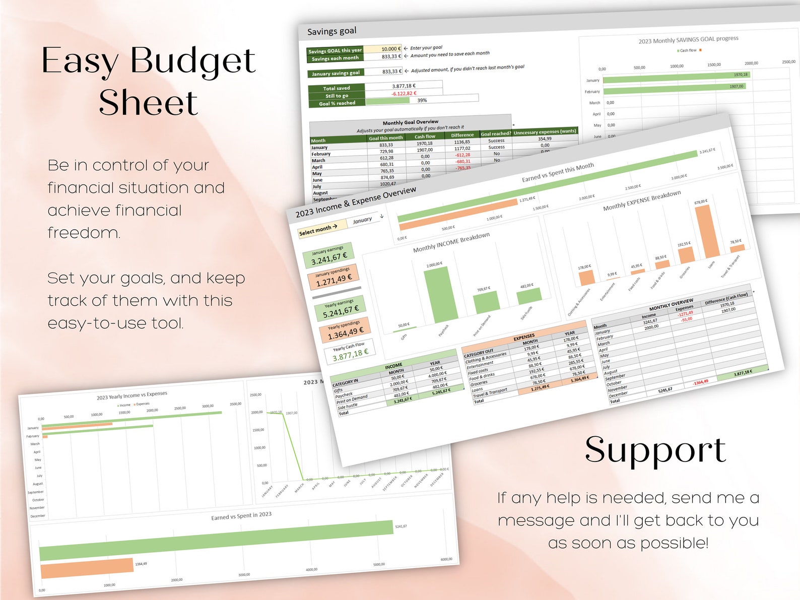 Microsoft Excel: Budget Spreadsheet to Track Income & Expense and Reach ...