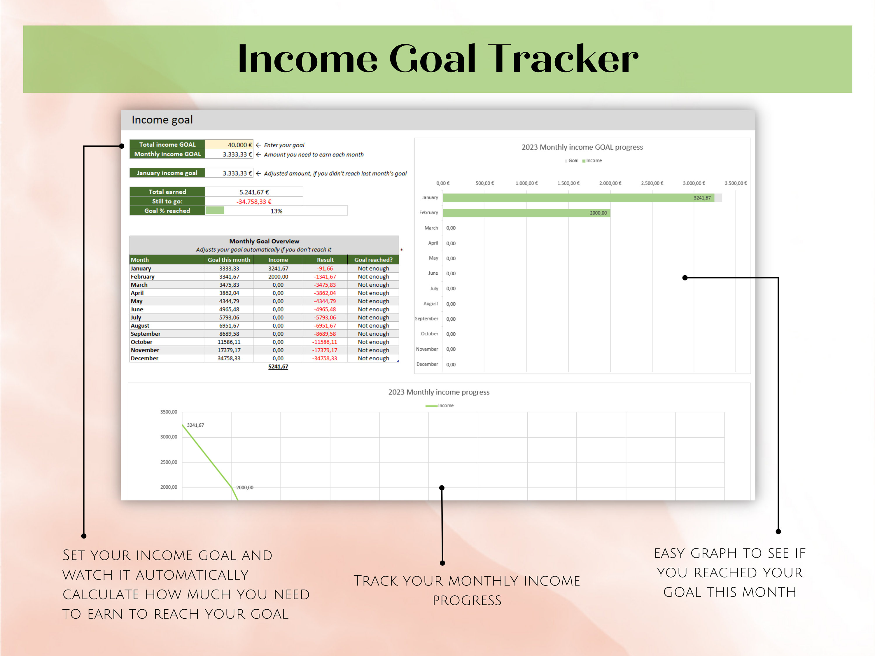 Microsoft Excel: Budget Spreadsheet to Track Income & Expense and Reach ...