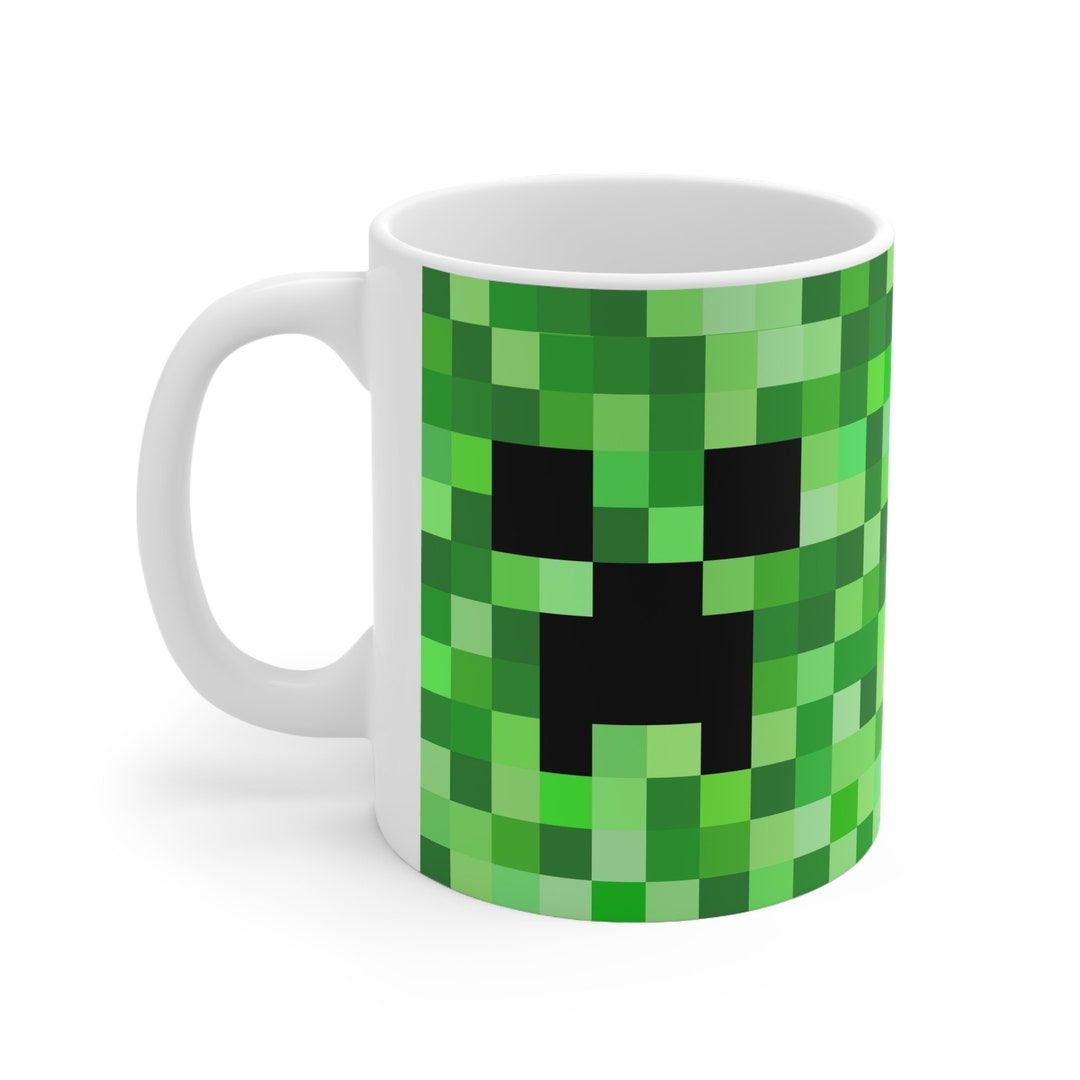 Creeper Face Mug, Video Game Lover, Gamer Ceramic Mug, Mug for Him ...