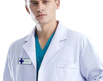 Mens Embroidered Lab Coat - Etsy