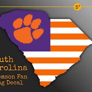 Clemson University SC Flag Decal - Etsy