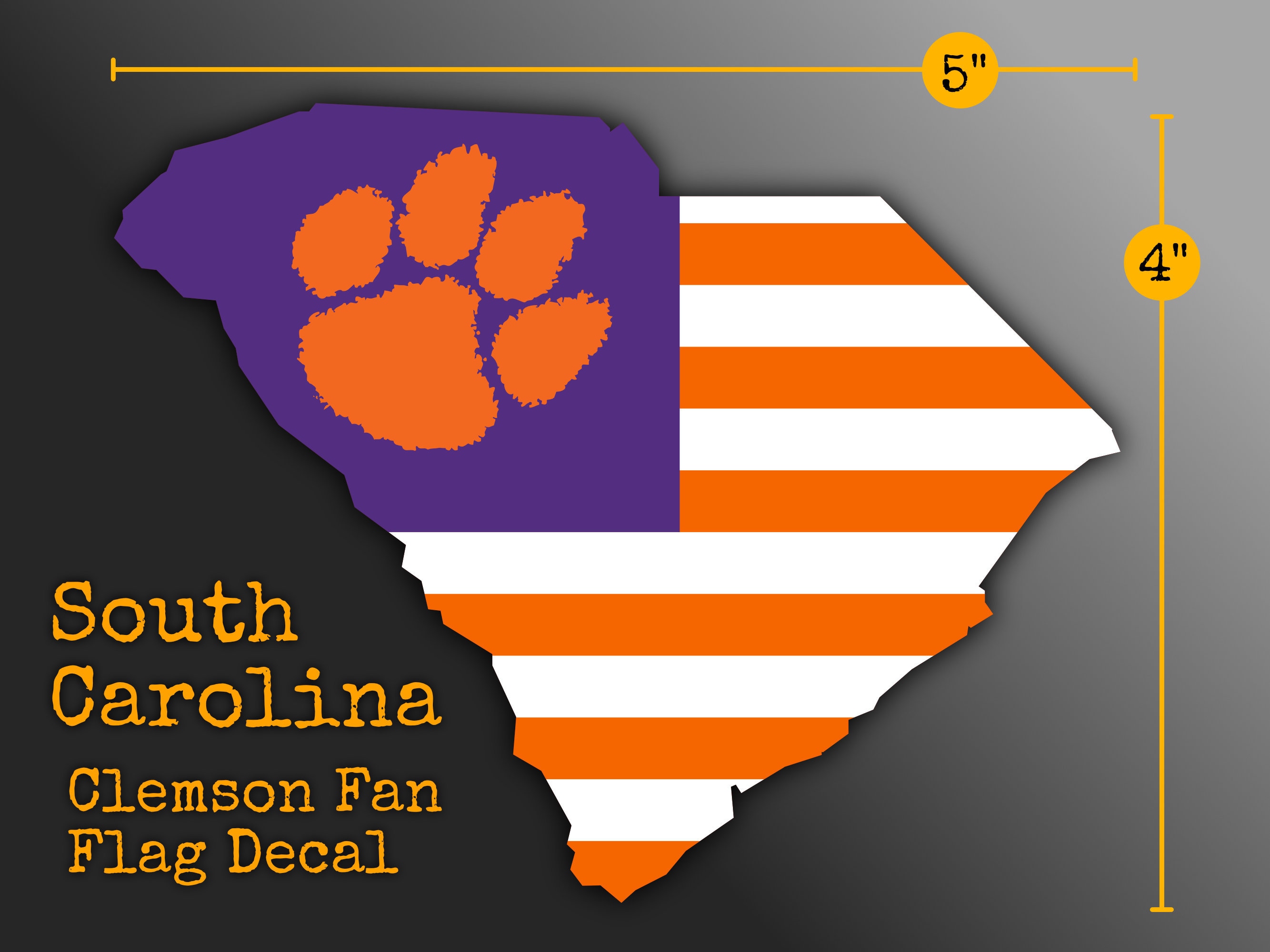 Clemson University SC Flag Decal - Etsy