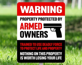 Owners Armed Sign - Etsy