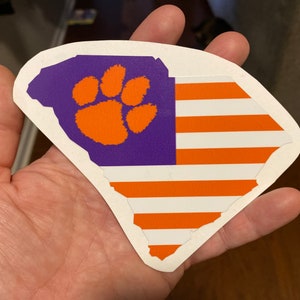 Clemson University SC Flag Decal - Etsy