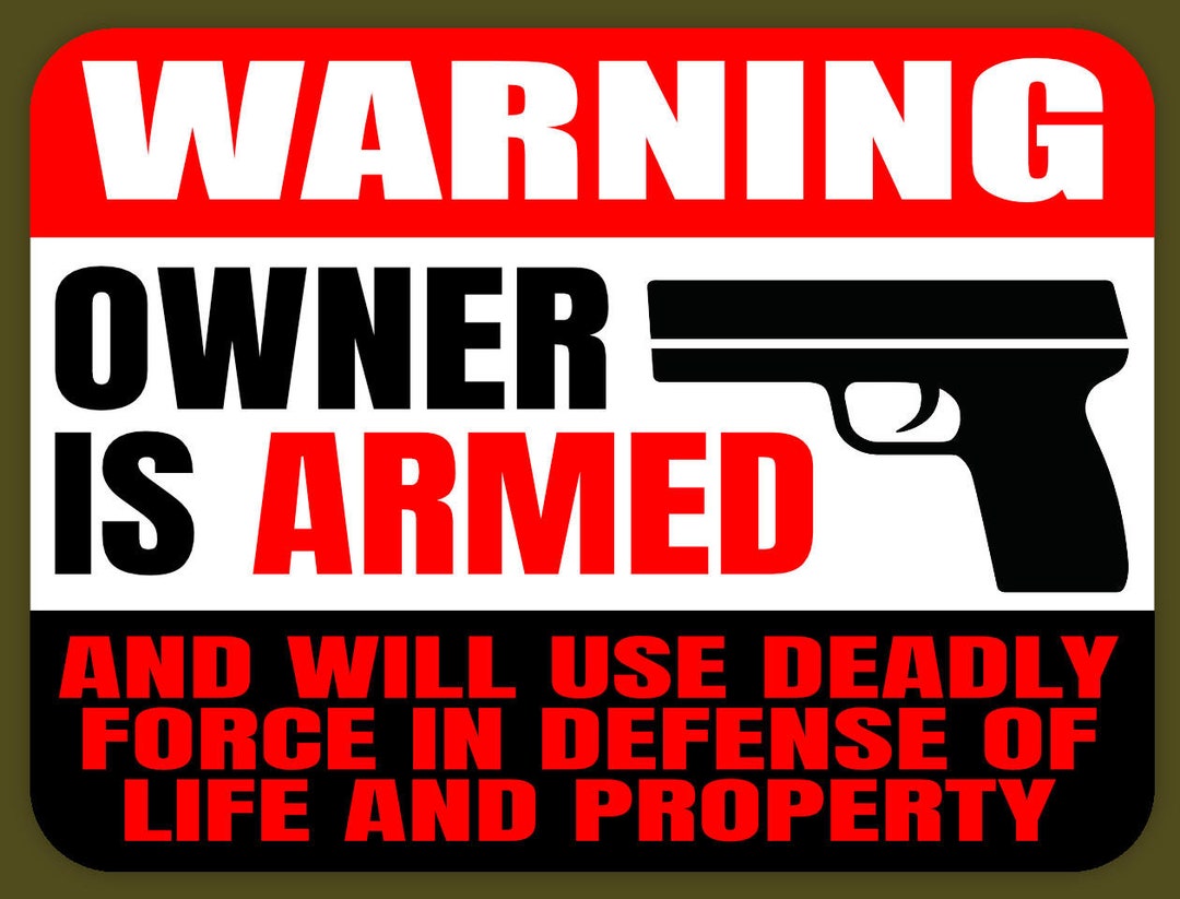 Warning Armed Owner Decal - Etsy