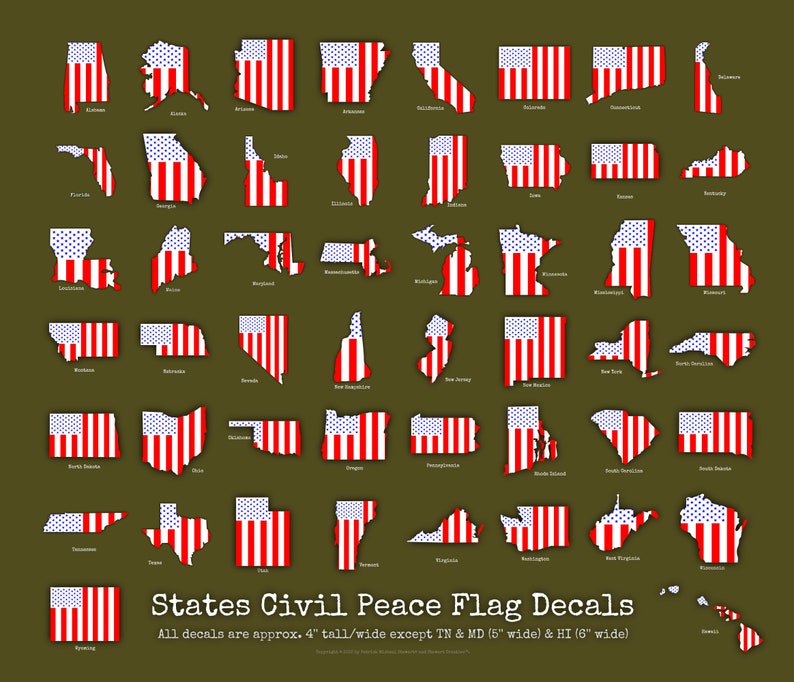States Civil Peacetime Flag Decals - Etsy