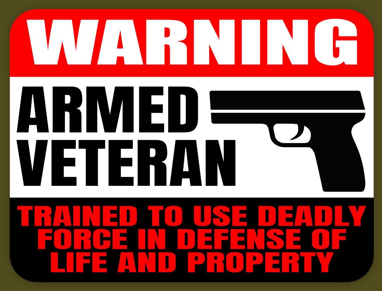 Armed Veteran Warning Decal - Etsy