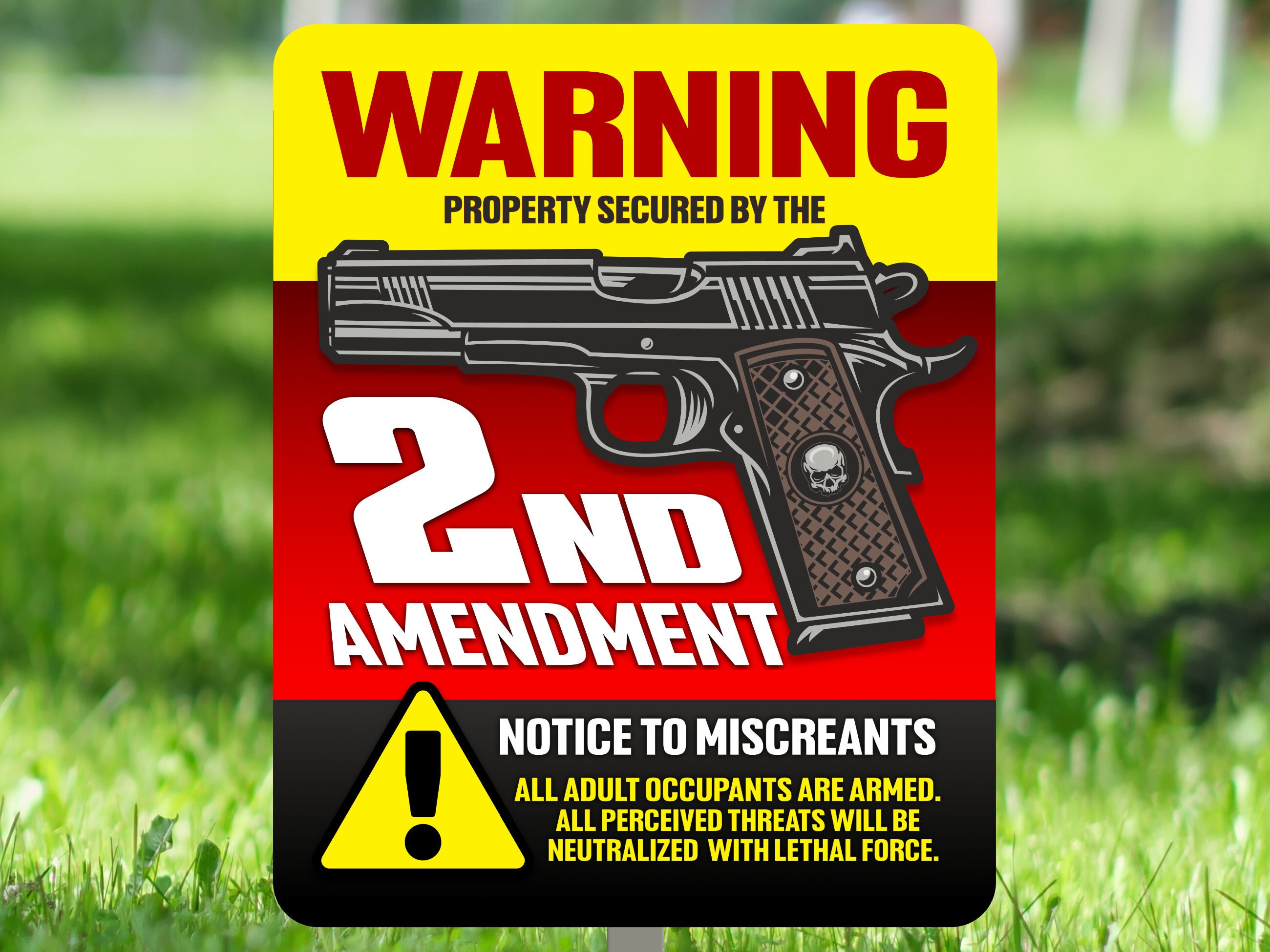 Security Yard Sign 2nd Amendment - Etsy