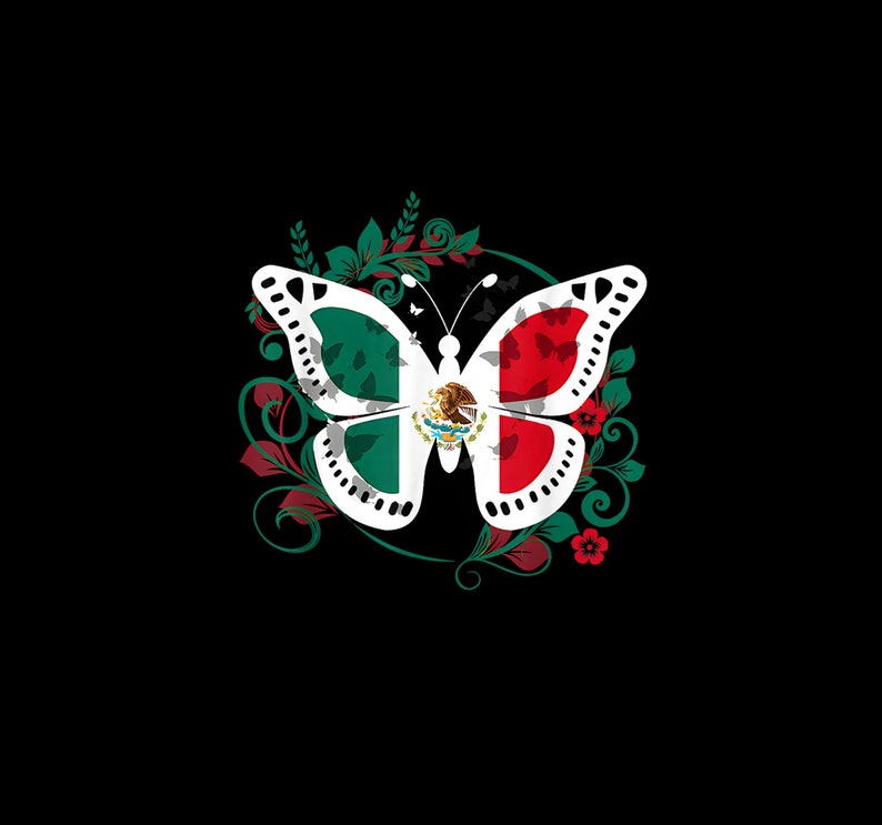 Mexican Independence Day Butterfly Mexico Women Girls Kids T-shirt ...