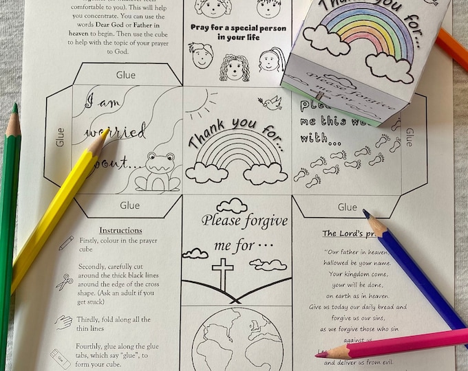 Prayer Cube, Printable Activity, Colouring UK - Etsy UK