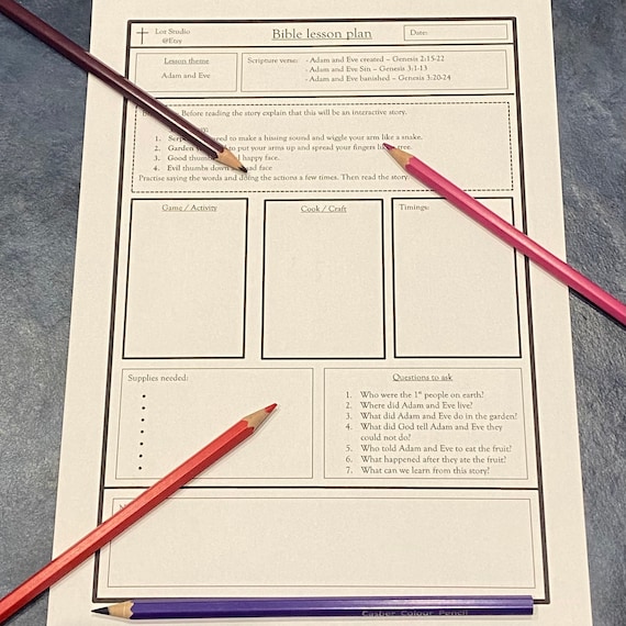 Adam and Eve Sunday school lesson plan with activities UK - Etsy France