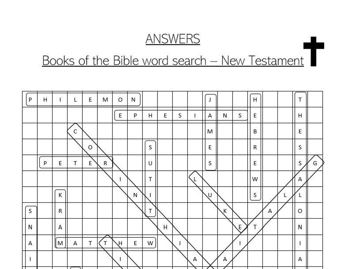 Bible Books Word Search Set, New and Old Testament UK - Etsy