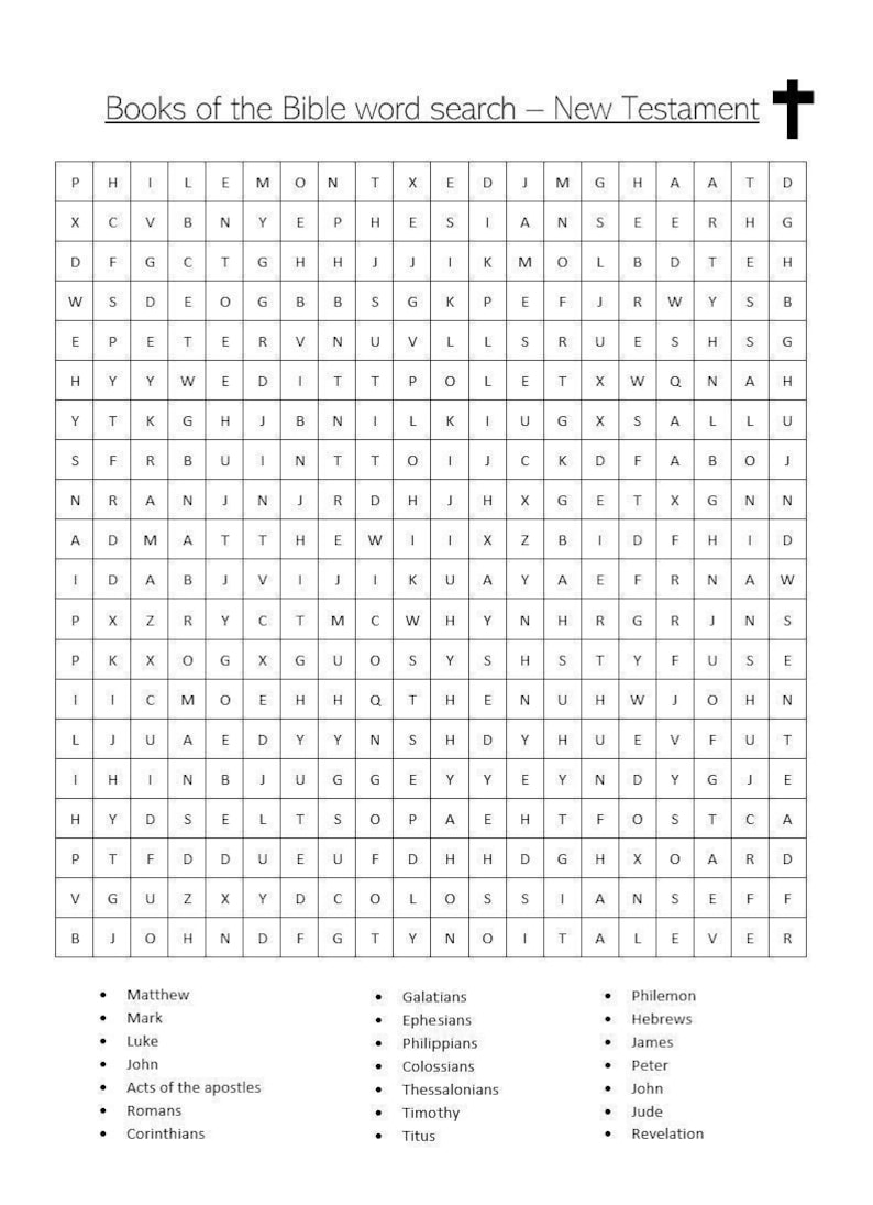 Bible Books Word Search Set, New and Old Testament UK - Etsy