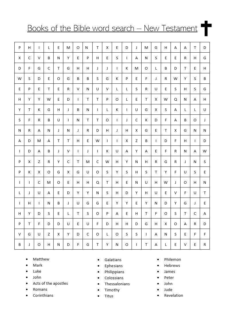 Bible Books Word Search Set, New and Old Testament UK - Etsy