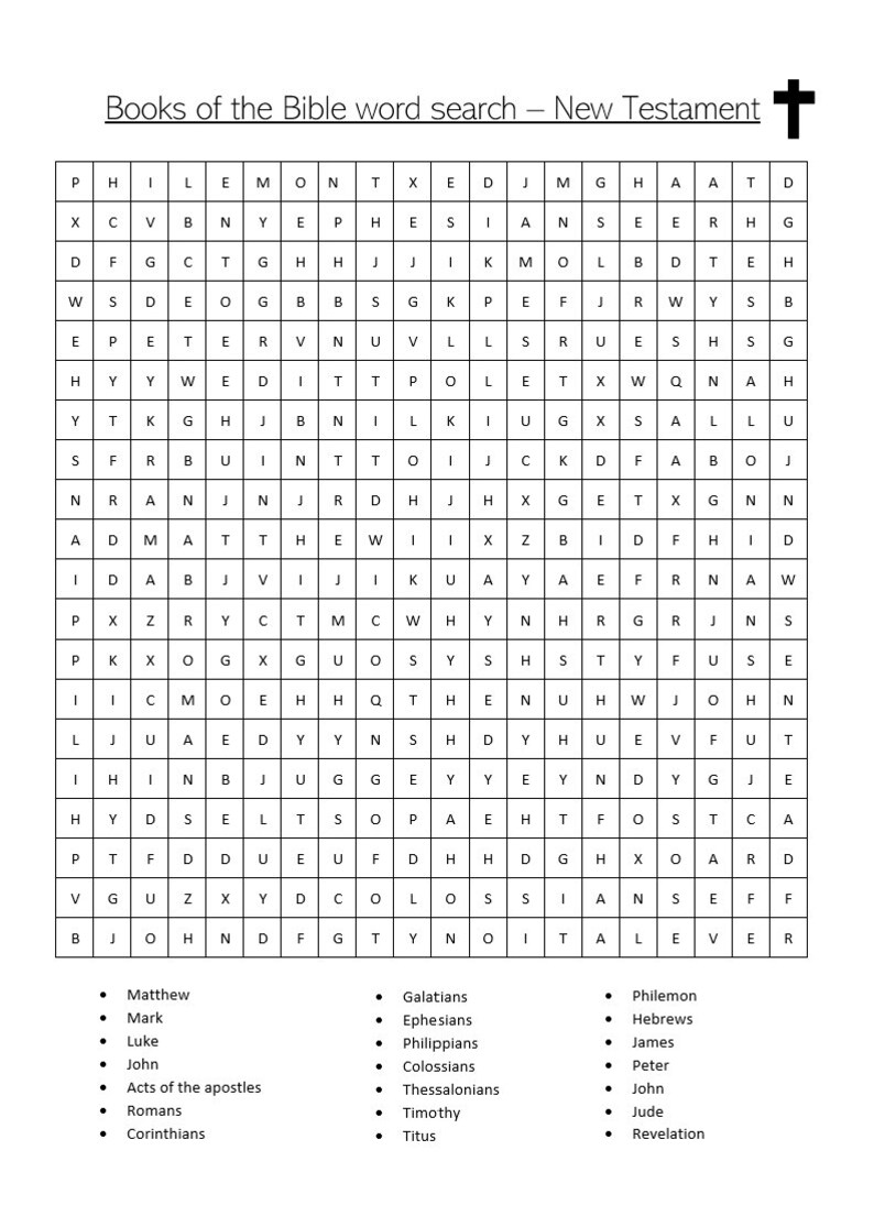 Bible Books Word Search Set, New and Old Testament UK - Etsy