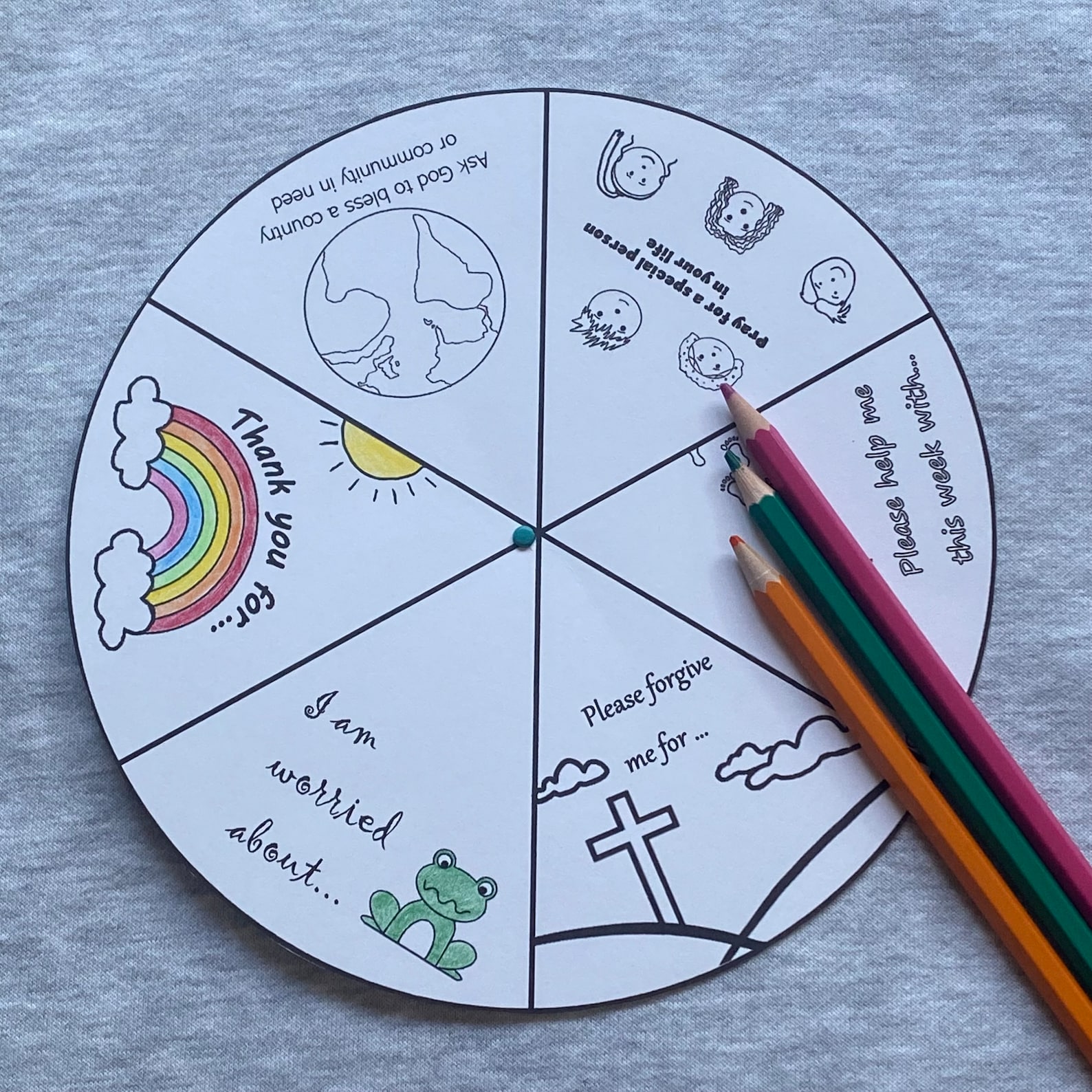 Prayer Wheel, Printable Activity, Colouring UK - Etsy