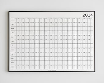 Annual Family Planner Minimalistic Design 2024 A4 & A3 Size for ...