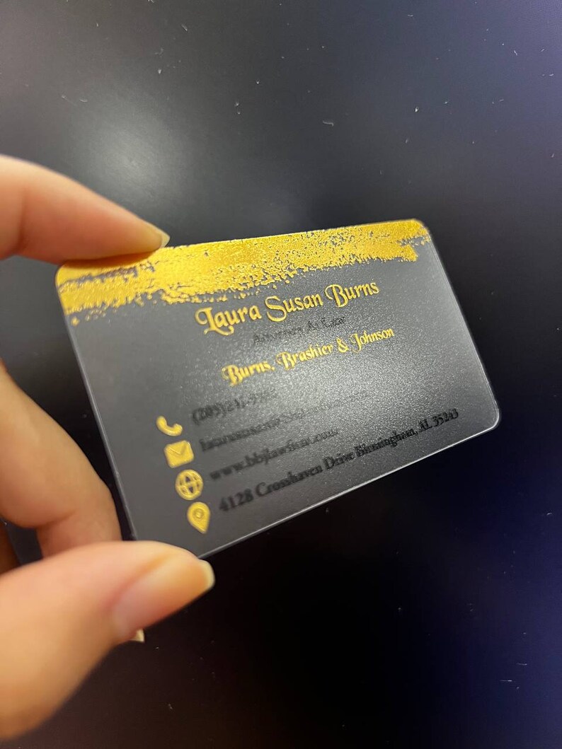 300 Pcs Gold Foil Transparent Business Card, Clear Boutique Card ...