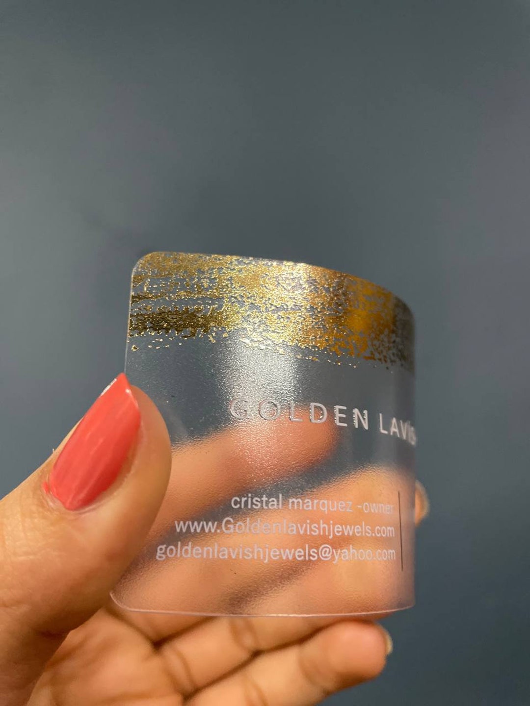 300 Pcs Gold Foil Transparent Business Card, Clear Boutique Card ...