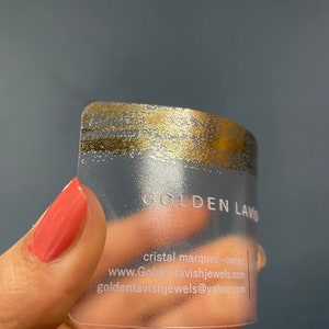 300 Pcs Gold Foil Transparent Business Card, Clear Boutique Card ...