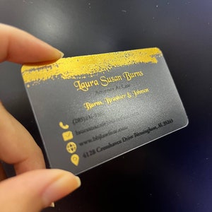 300 Pcs Gold Foil Transparent Business Card, Clear Boutique Card ...