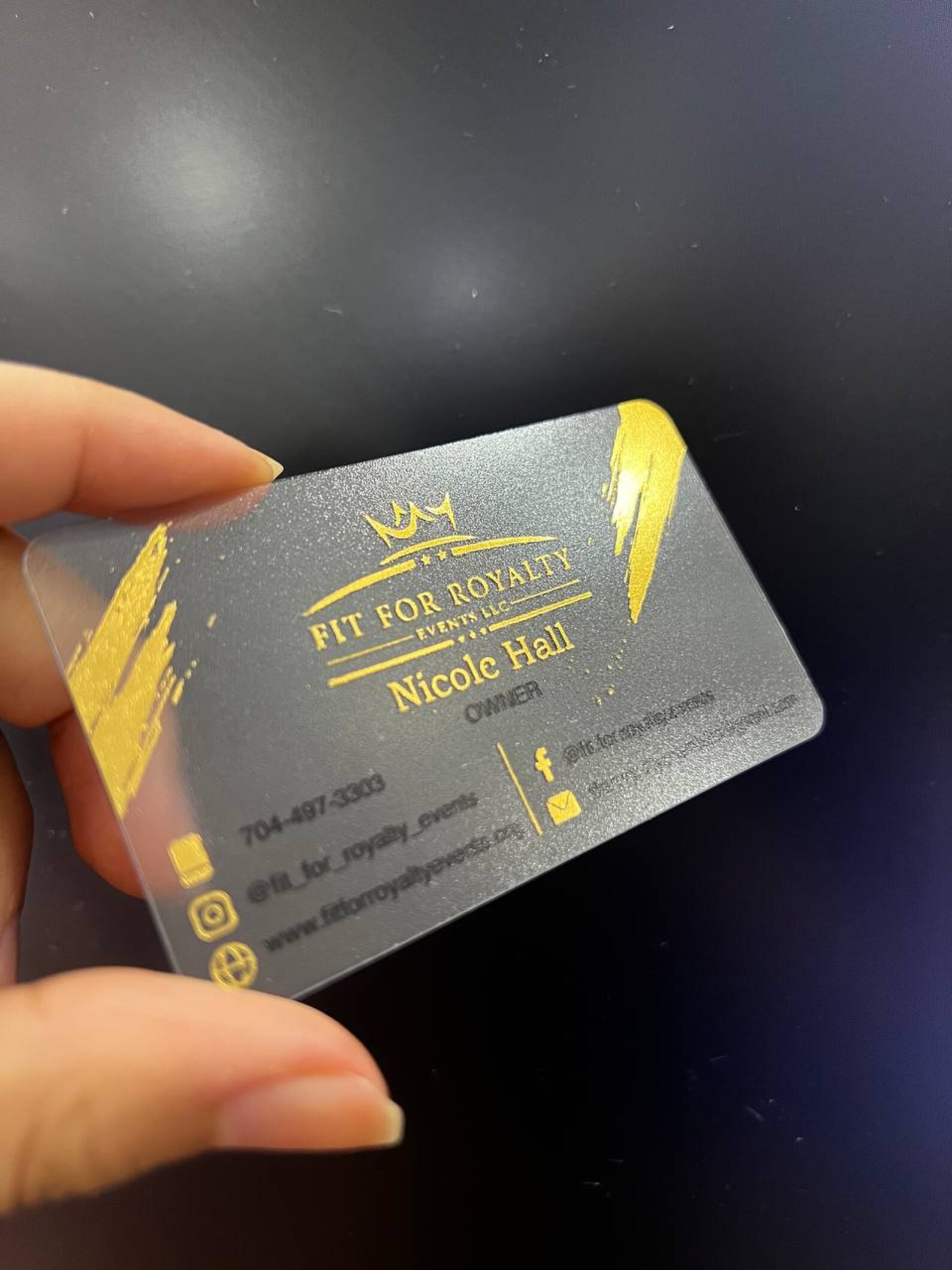 300 Pcs Gold Foil Transparent Business Card, Clear Boutique Card ...