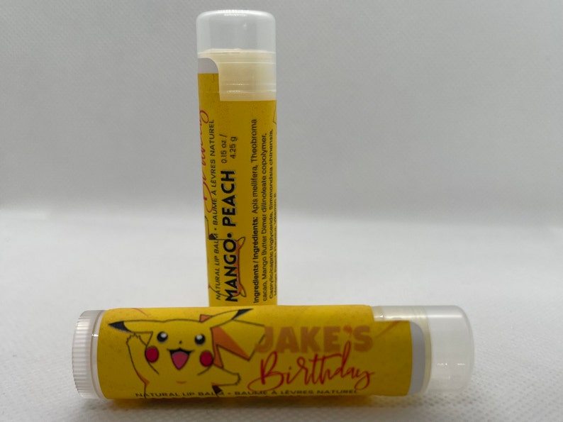 Pokémon Pikachu | Personalized Birthday Natural Lip Balm Party Favor ...