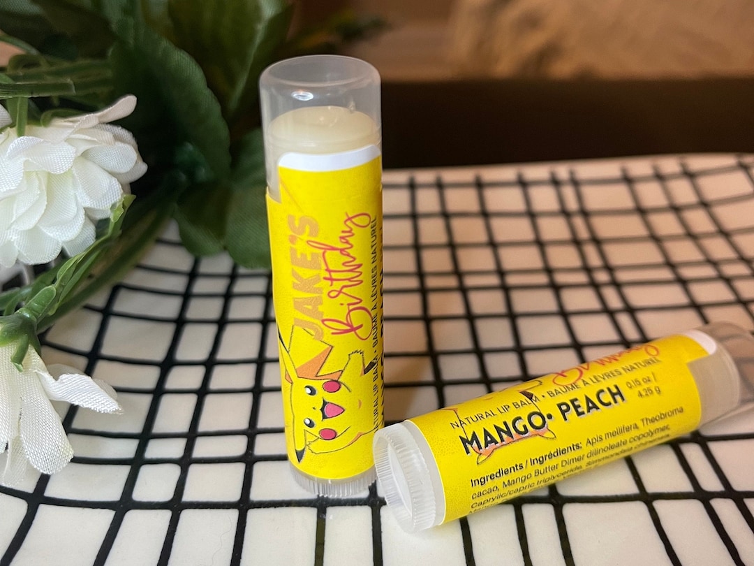 Pokémon Pikachu | Personalized Birthday Natural Lip Balm Party Favor ...