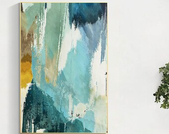 Teal Color Block Wall Art - Etsy