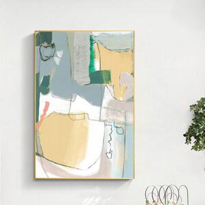 Large Abstract Frame Colorful Original Minimalist Geometric Acrylic ...