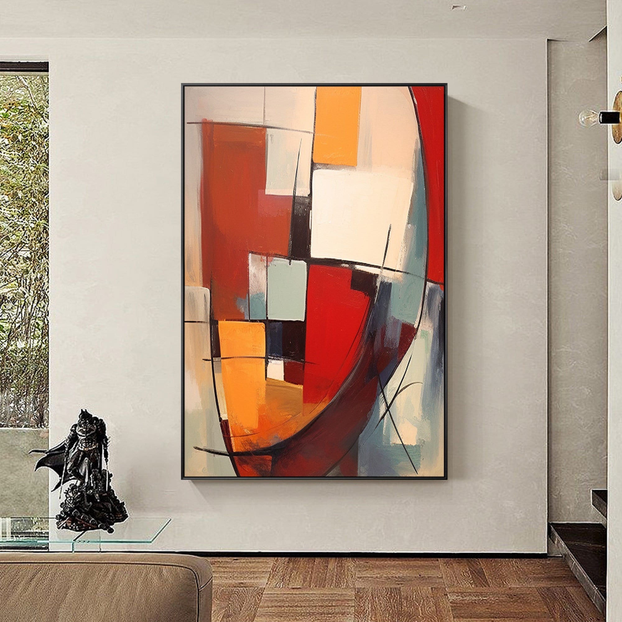Large Abstract Frame Colorful Original Minimalist Geometric Acrylic ...