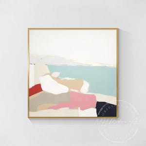 Large Abstract Framed Ocean View Sea View Wall Art Brush Stroke ...
