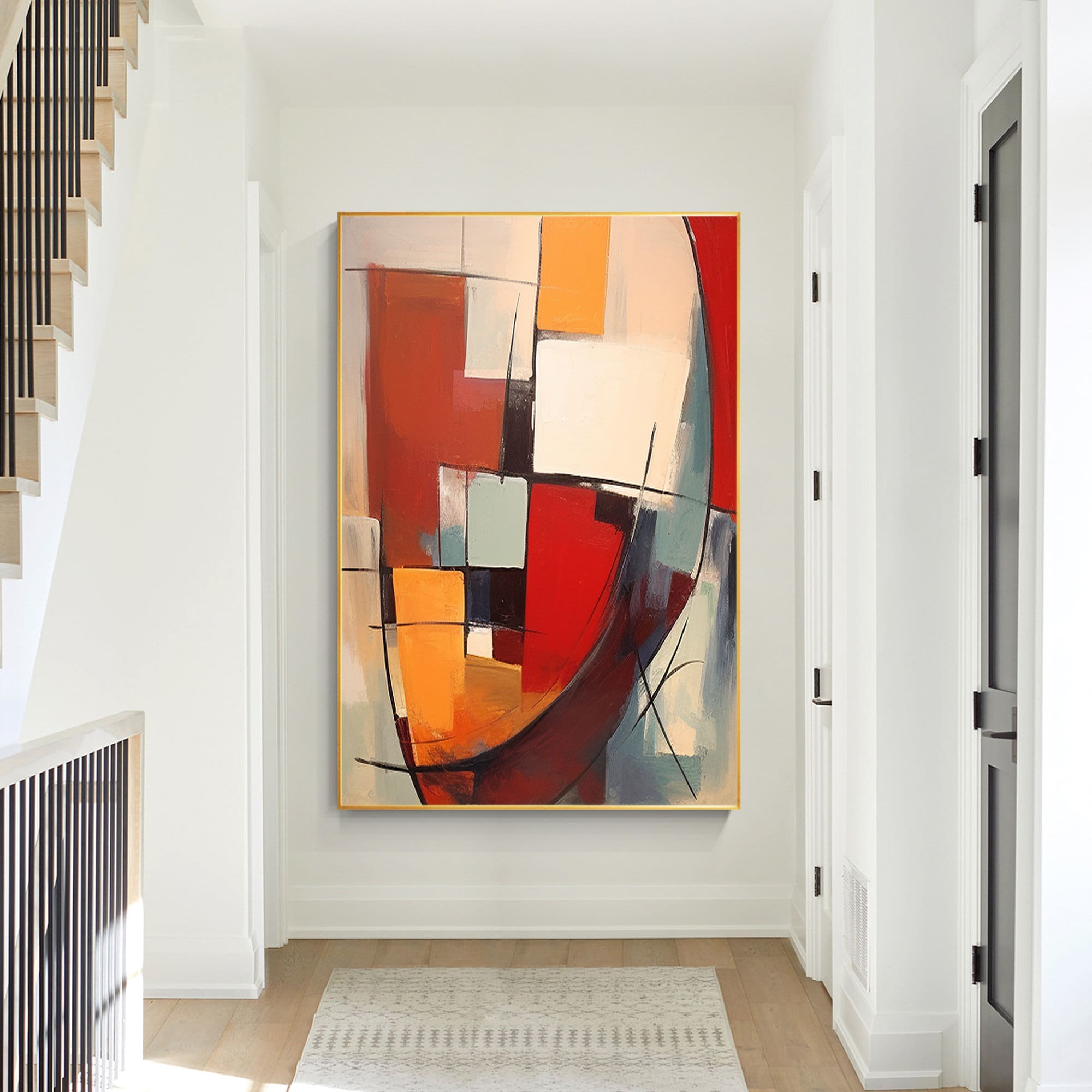 Large Abstract Frame Colorful Original Minimalist Geometric Acrylic ...