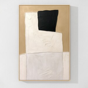 Large Abstract Earth Tone Wall Art Frame Original Geometric Color Block ...