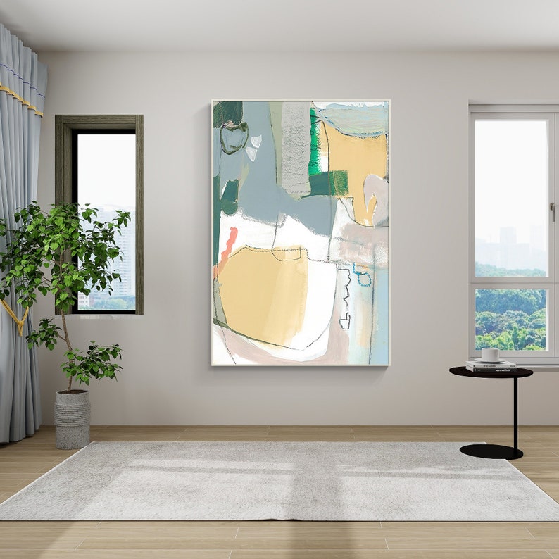 Large Abstract Frame Colorful Original Minimalist Geometric Acrylic ...