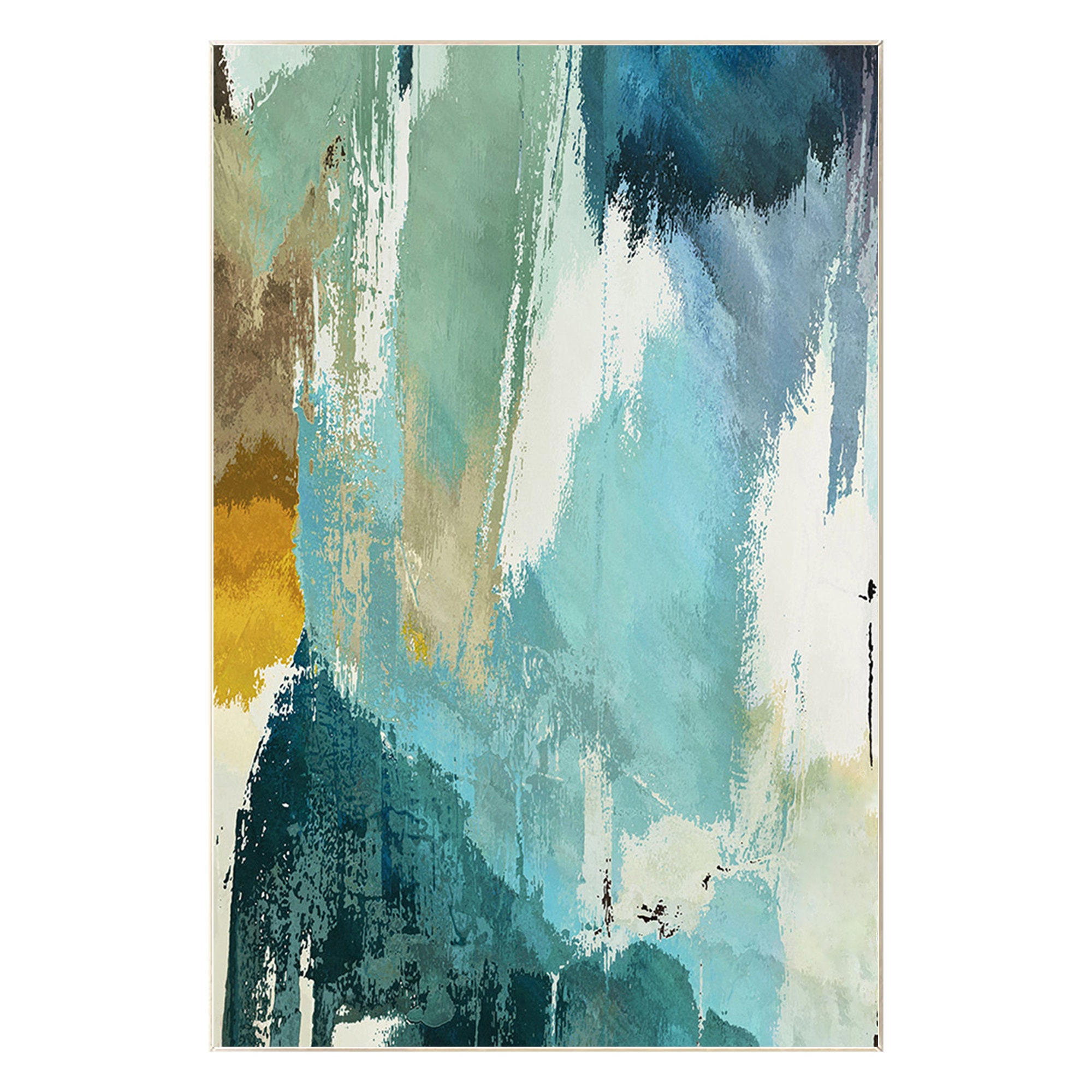 Large Abstract Color Block Oil Painting on Canvas Green Teal - Etsy