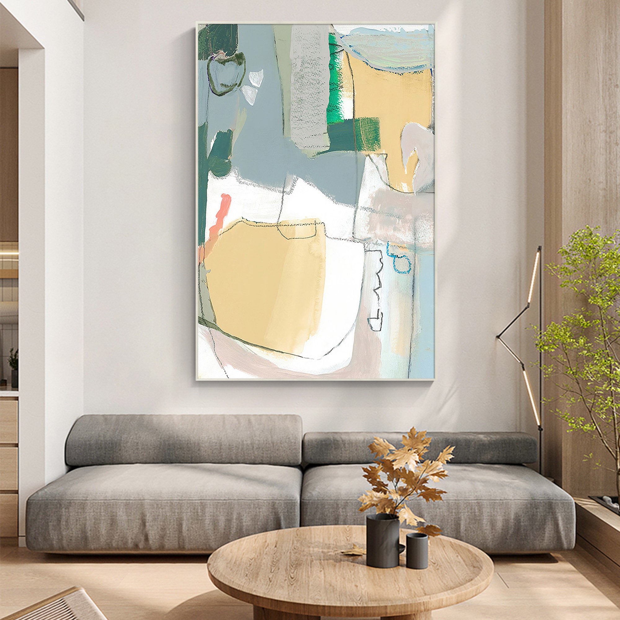 Large Abstract Frame Colorful Original Minimalist Geometric Acrylic ...