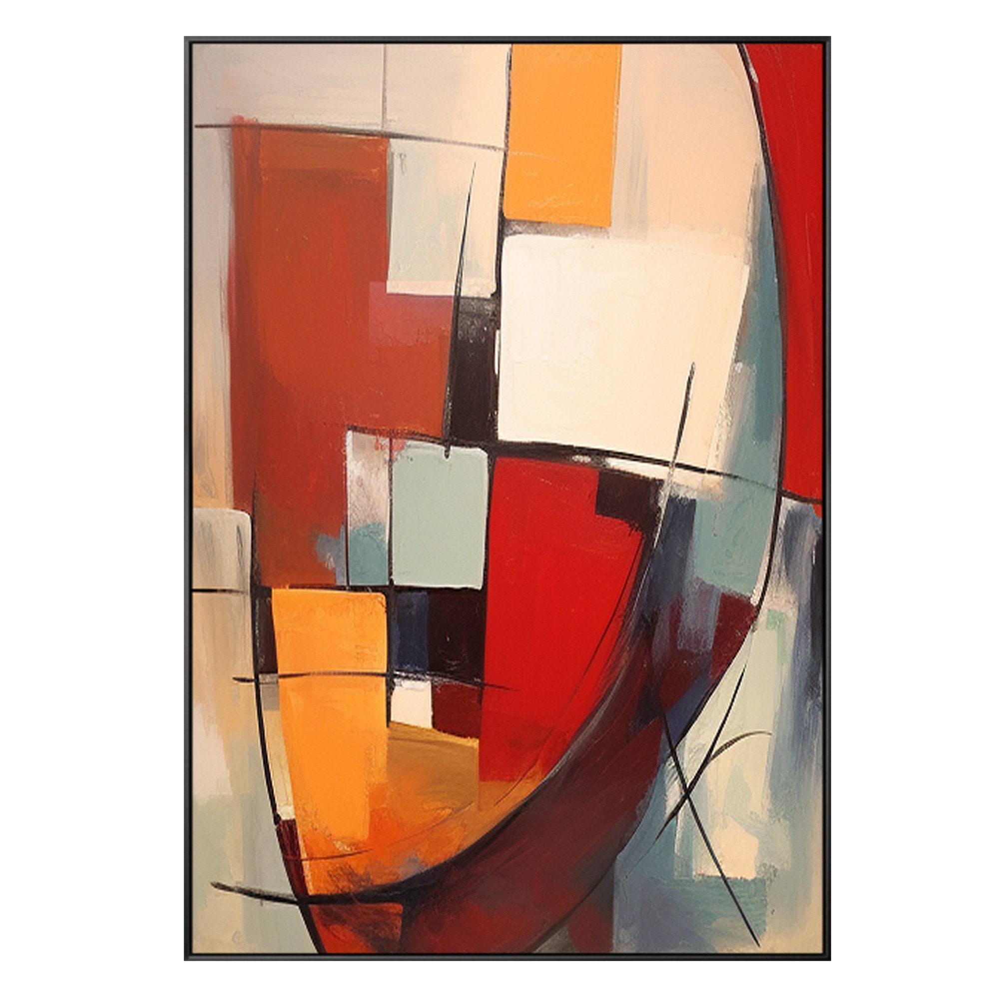 Large Abstract Frame Colorful Original Minimalist Geometric Acrylic ...