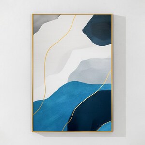 Large Abstract Gold Line Art Abstract Acrylic Geometry Paintings on ...