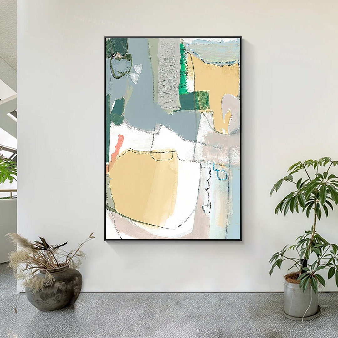 Large Abstract Frame Colorful Original Minimalist Geometric Acrylic ...