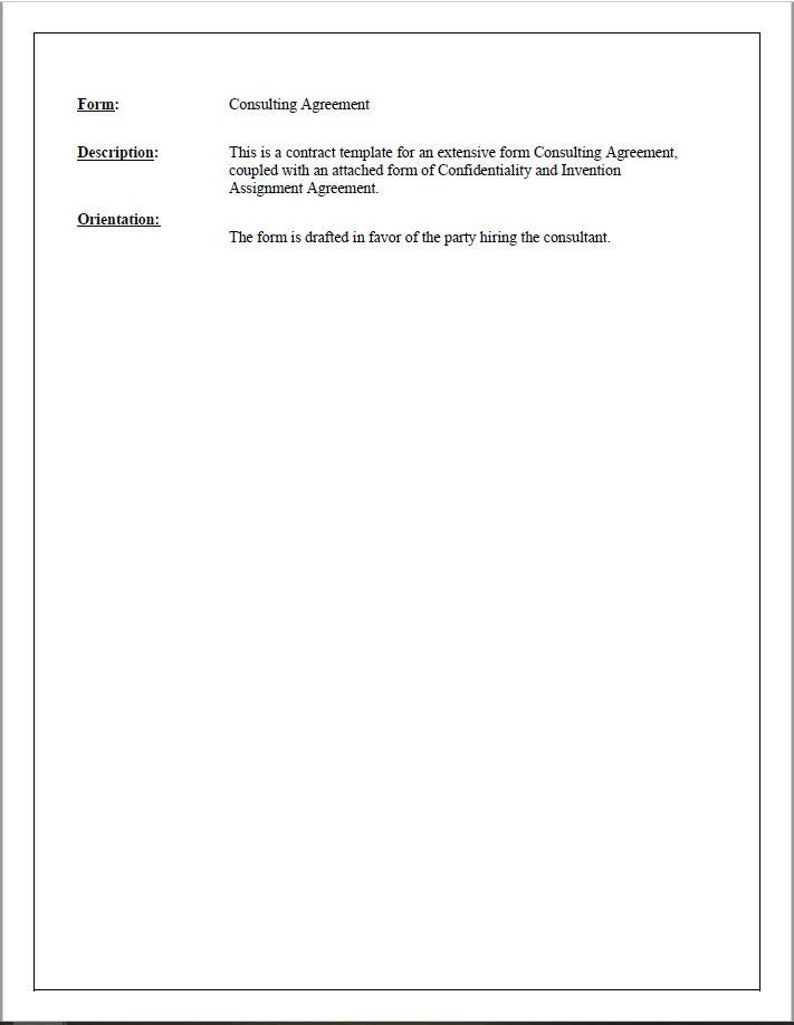 Consultant Contract Agreement Form Editable Instant Download Attorney ...