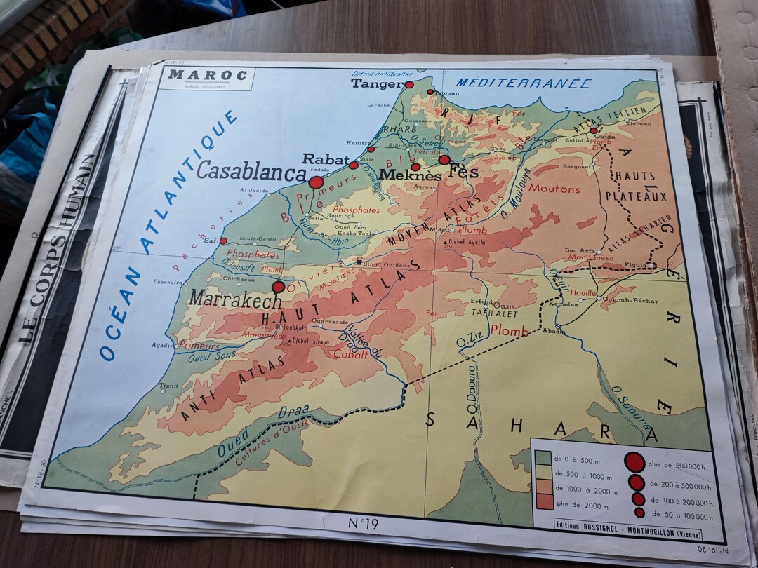 Old School Map of Africa and Morocco, Rossignol Montmorillon Edition - Etsy