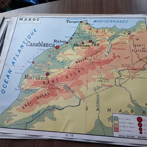 Old School Map of Africa and Morocco, Rossignol Montmorillon Edition - Etsy