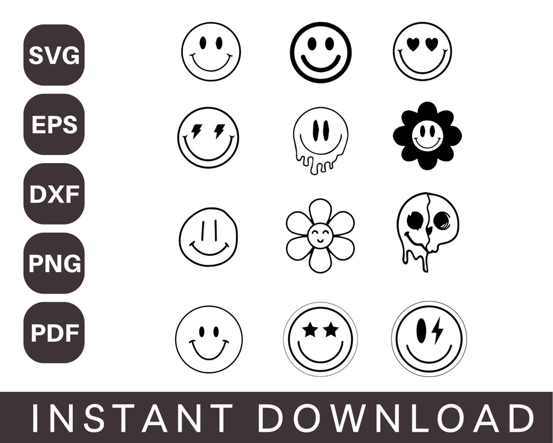 Smiley Face SVG Smiley Face SVG Bundle Happy Face Svg Smiley Face PNG ...
