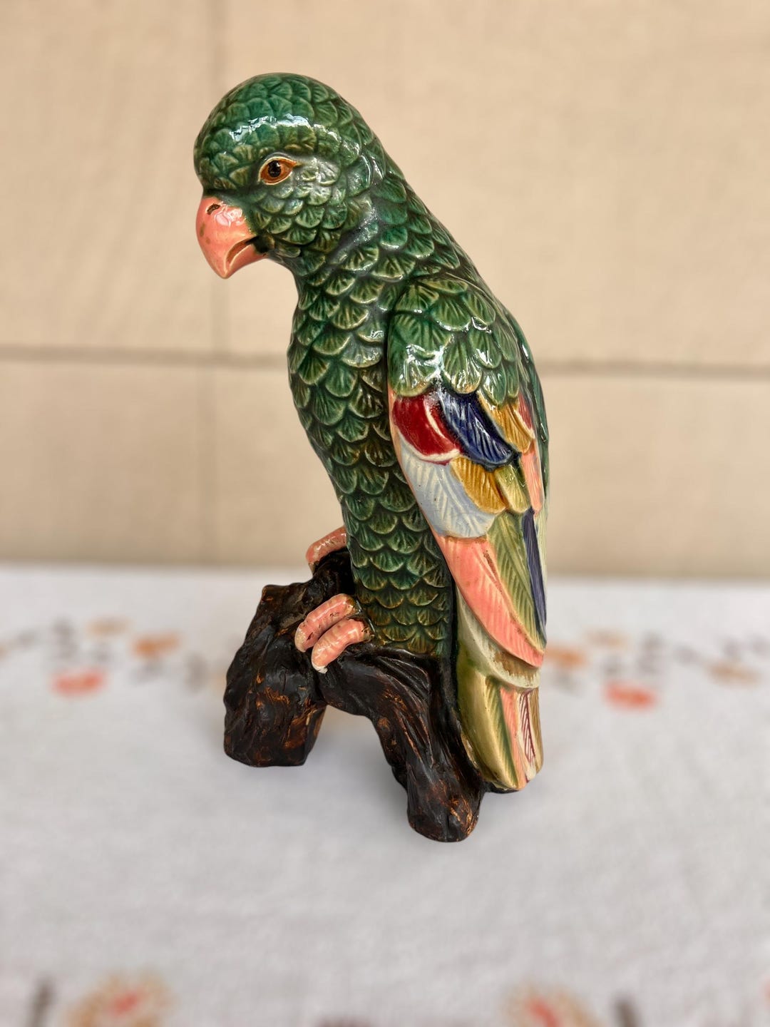 Antique Majolica Parrot Wall Pocket – Late 19th Century Early 20th ...