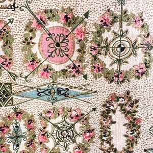 1 Yard of Vintage 1950s Bark Cloth With Floral Motif - Neutral Pink ...